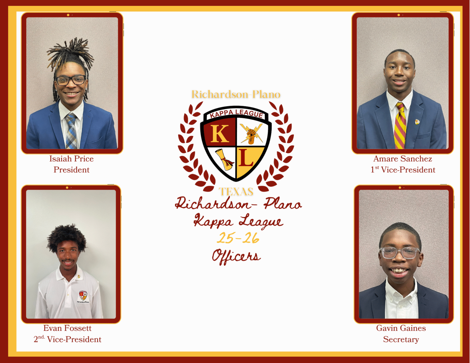 Kappa League Officers - Richardson Plano Guide Right Foundation
